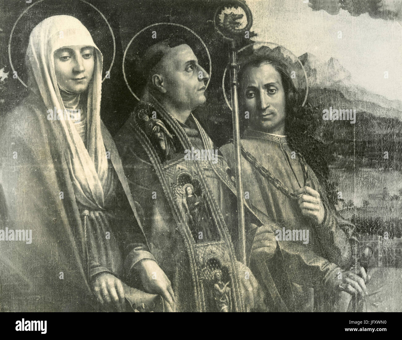 The Three Saints, painting by Cavazzola, Verona, Italy Stock Photo - Alamy