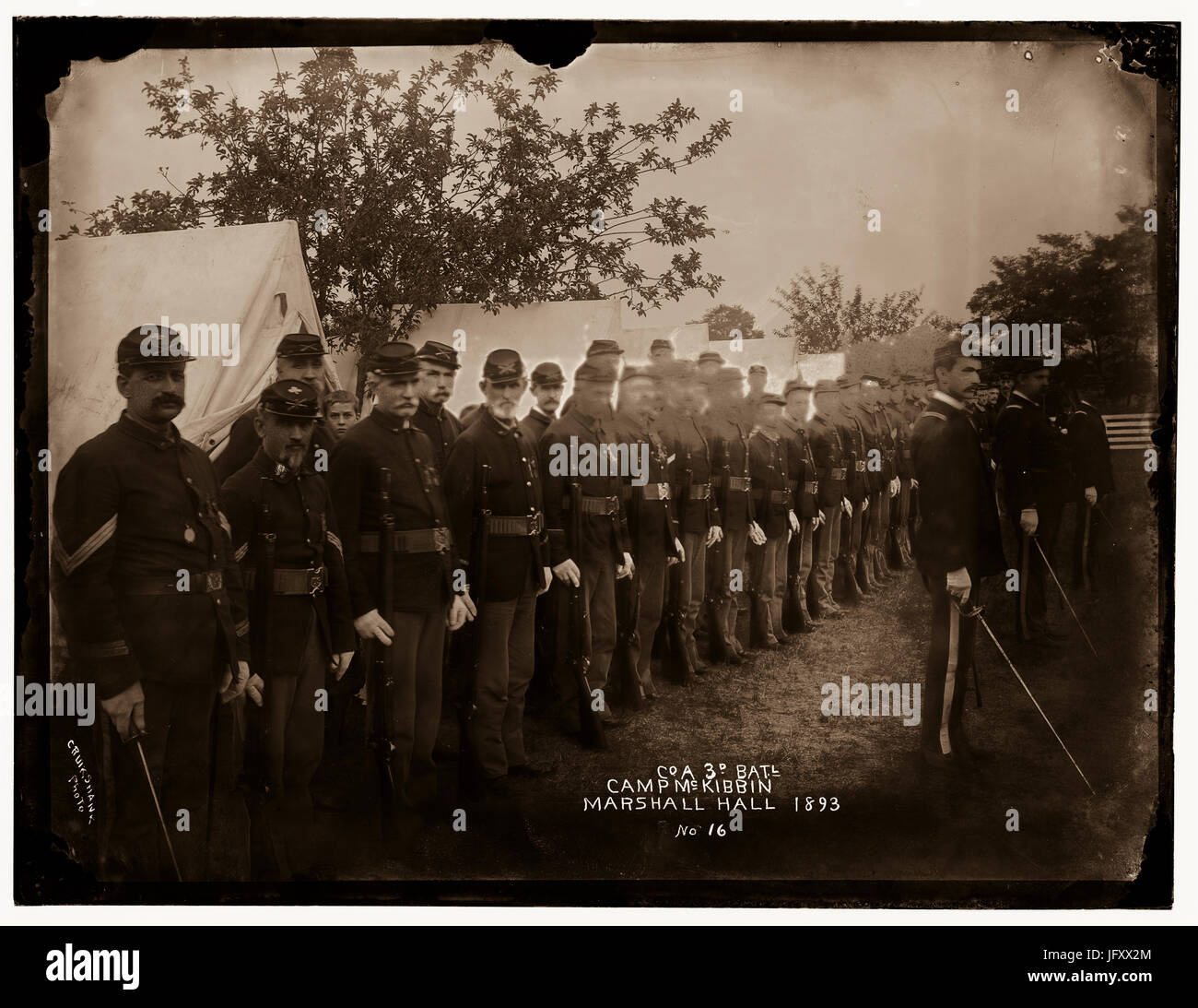 Union Army soldiers during inspection during the Civil War Stock Photo ...