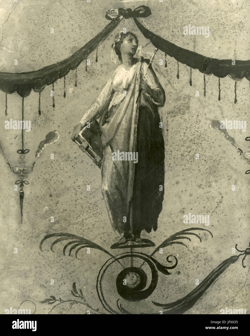 Frescoed figure on Villa Artimino, by Poccetti, Italy Stock Photo - Alamy