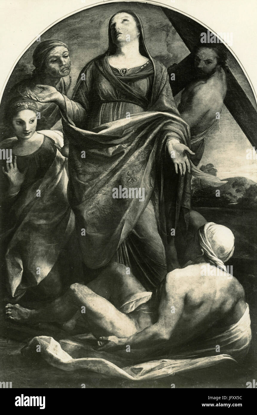 Saint Elena, painting by Andrea Sacchi, Vatican Basilica Stock Photo ...