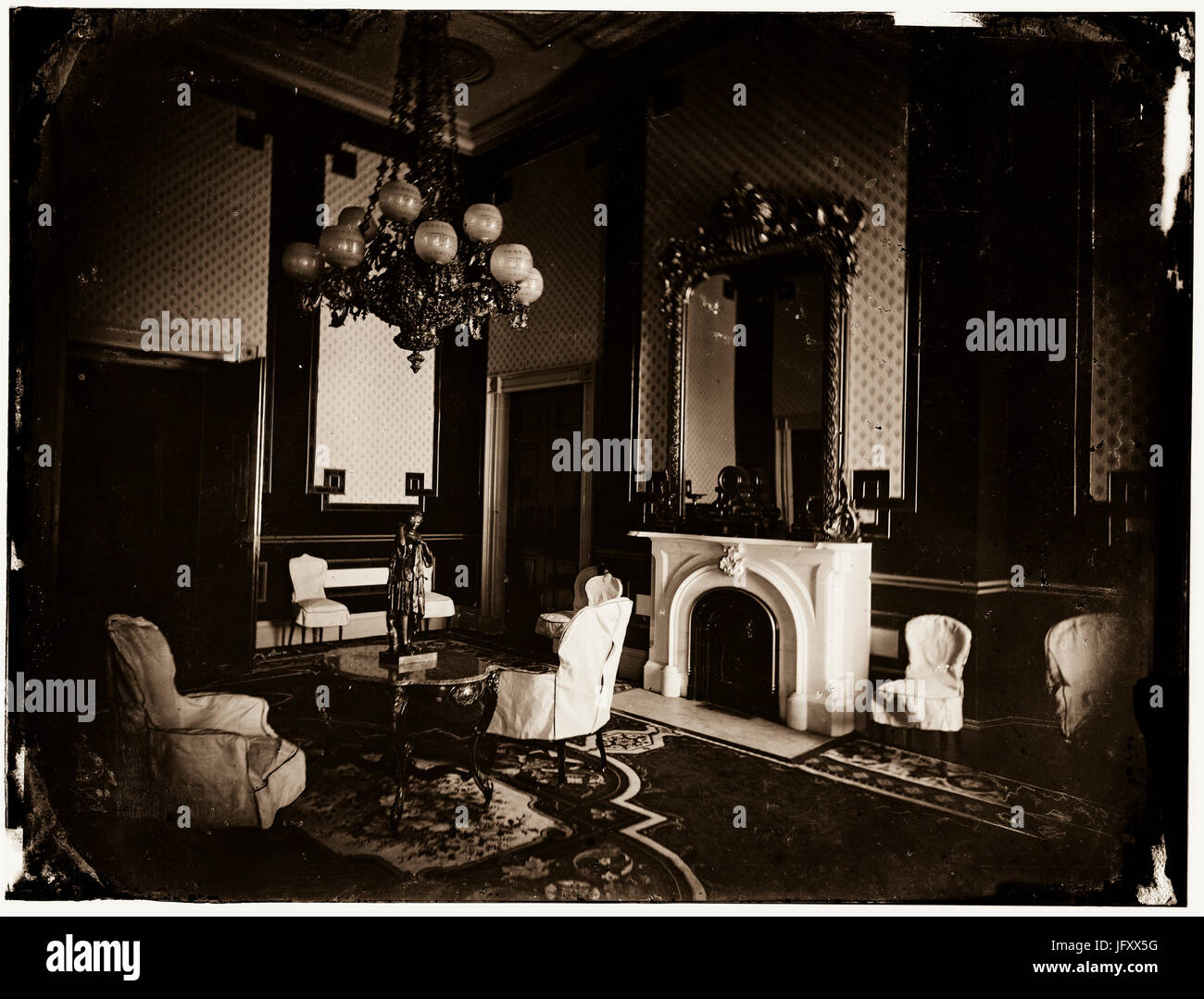 TITLE: White House interior, Old Green Room (1st interior photo ...