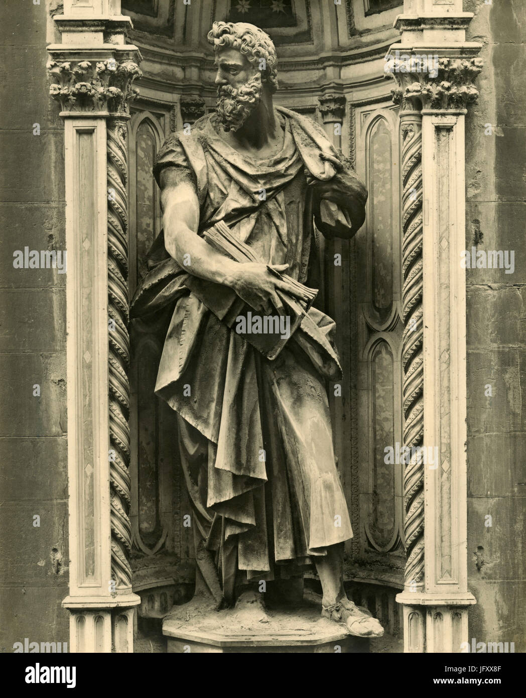 St. Luke, marble statue by Gianbologna, Orsanmichele, Florence, Italy ...