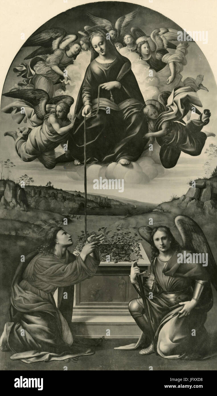 The Virgin Mary gives Saint Thomas a belt, painting by Francesco ...