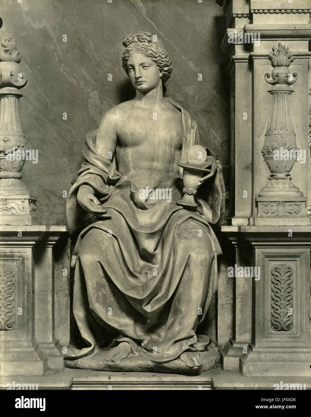 Detail of Ascanio Sforza Memorial, marble by Sansovino, Rome, Italy ...