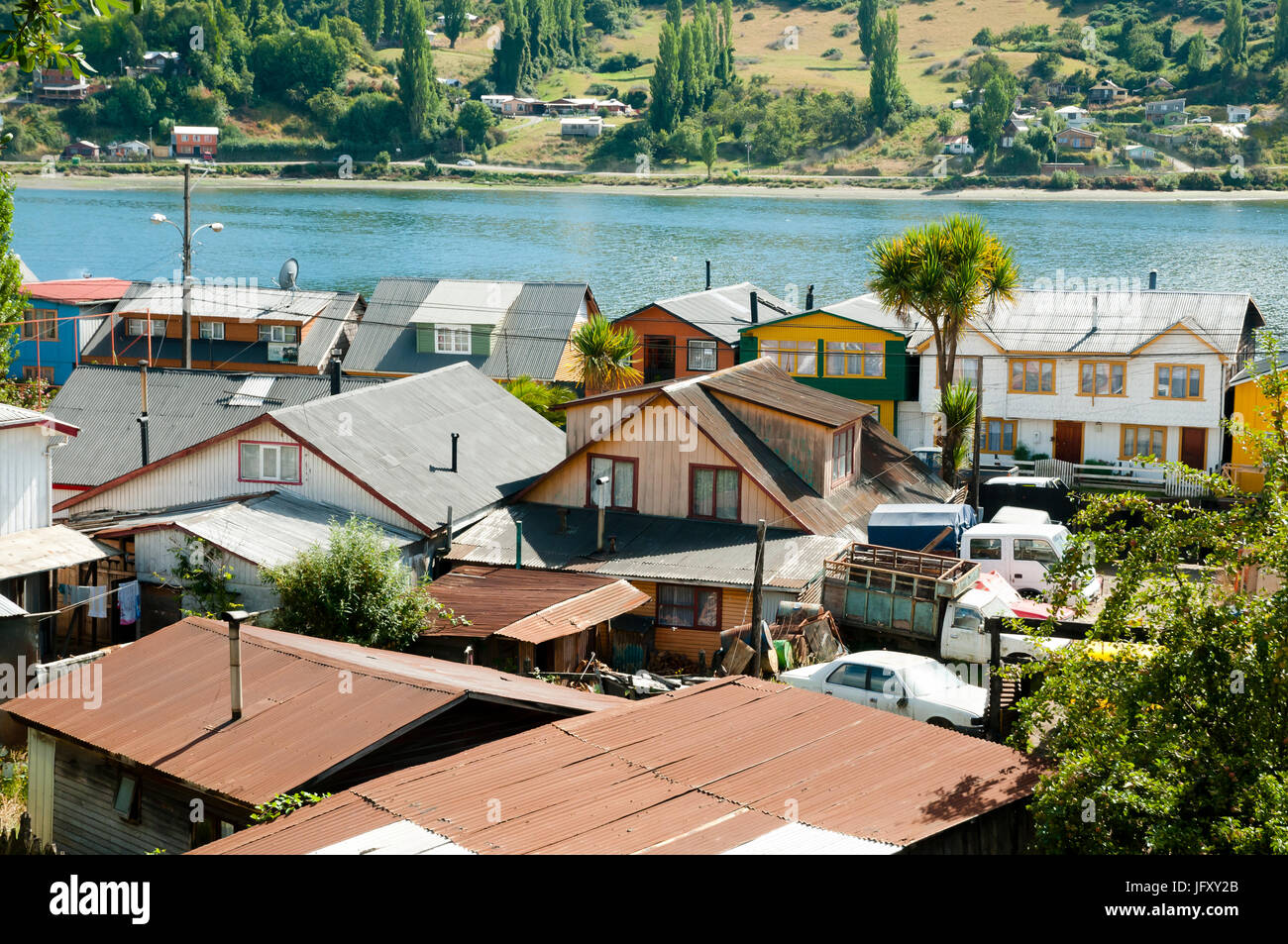 Residential Houses - Castro - Chile Stock Photo - Alamy