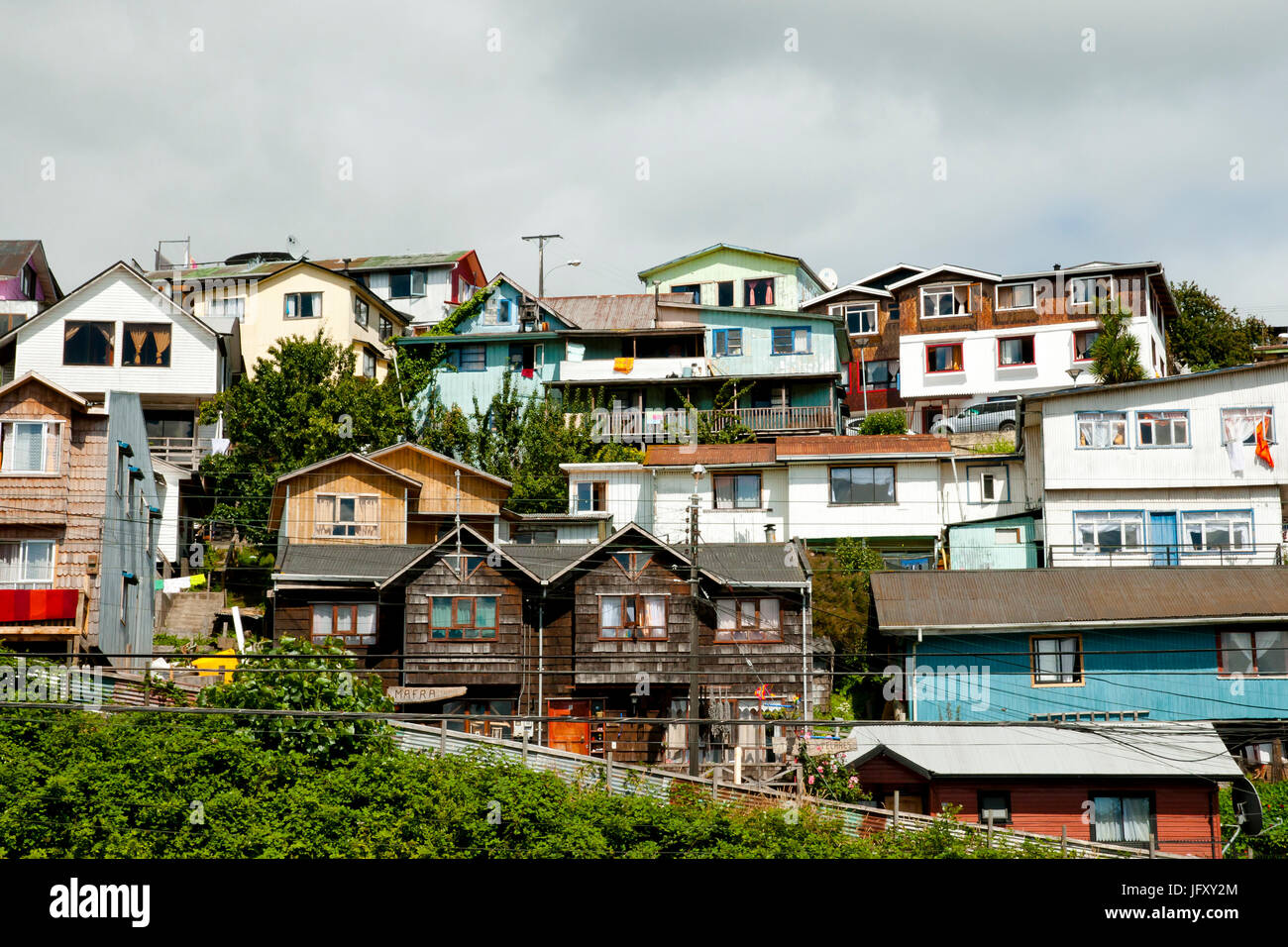 Residential Houses - Castro - Chile Stock Photo - Alamy