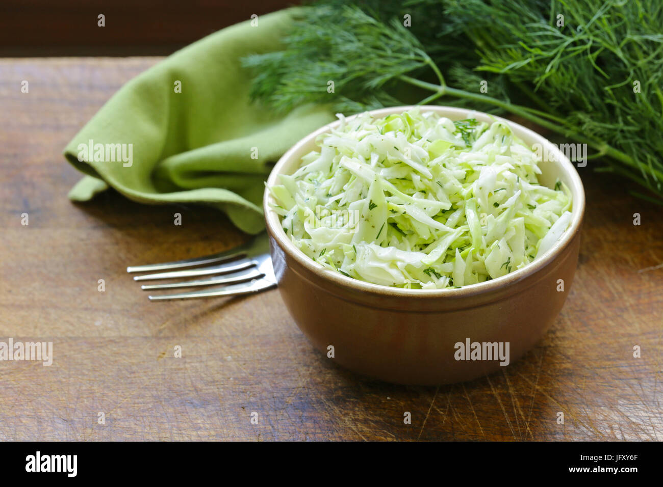 Cabbage Cole Slaw salad with dill Stock Photo - Alamy
