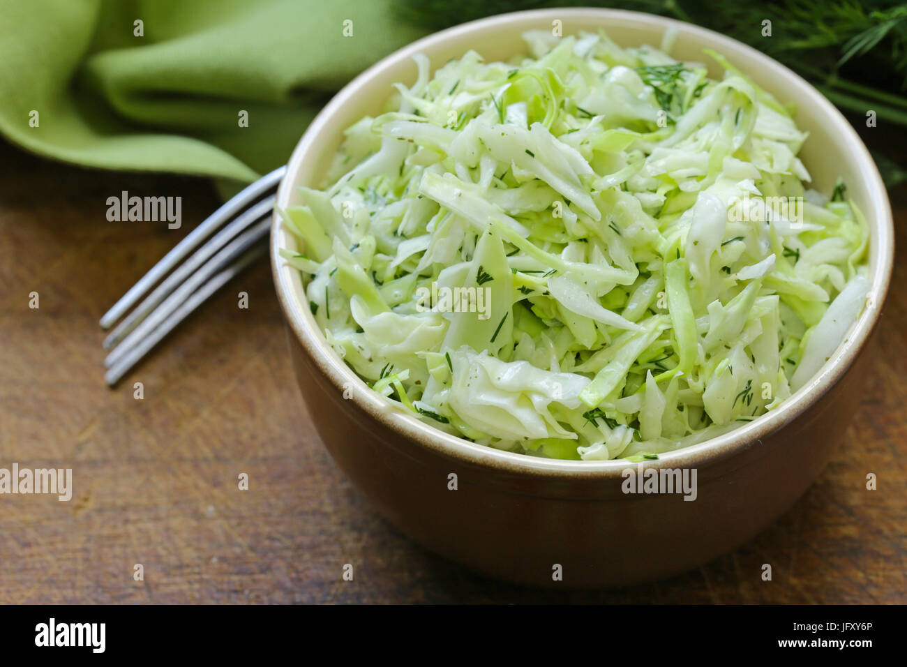 Cabbage Cole Slaw salad with dill Stock Photo - Alamy