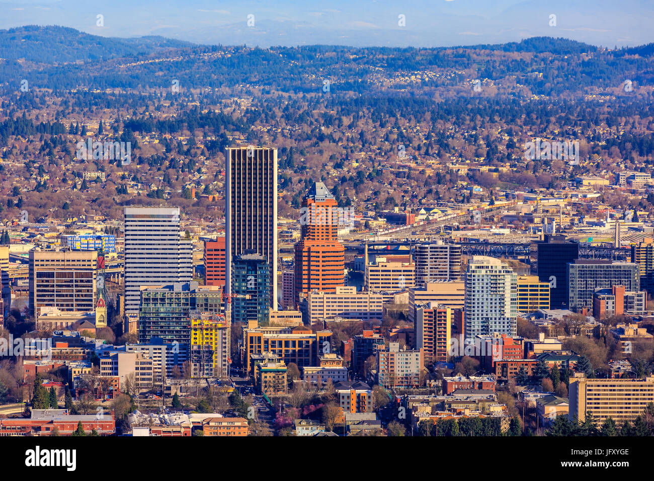 Portland Oregon Downtown Cityscape in the Fall colors Stock Photo - Alamy