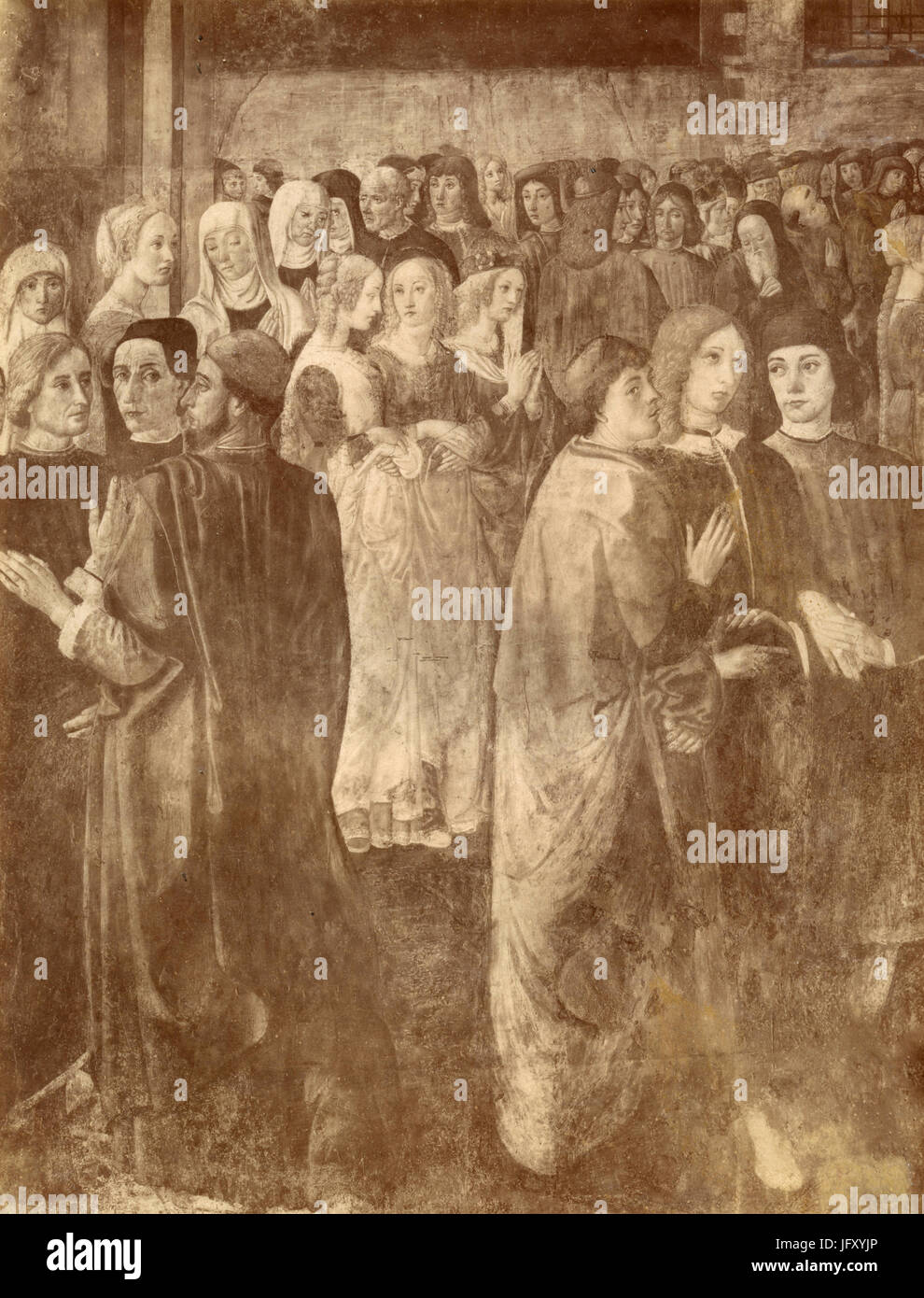 Procession and Miracles of Sacrament, detail of painting by Cosimo ...