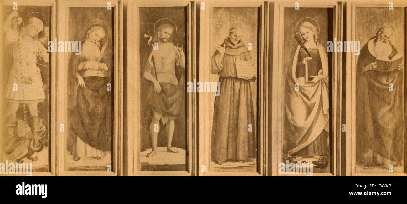 Six Saints, paintings by Luca Signorelli, Italy Stock Photo - Alamy