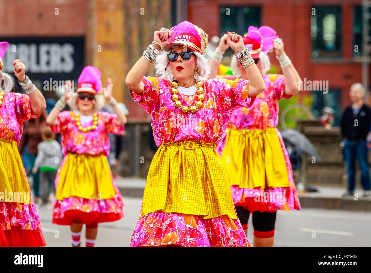 Portland, Oregon, USA - June 10, 2017: The Red Hot Mamas in the Grand ...