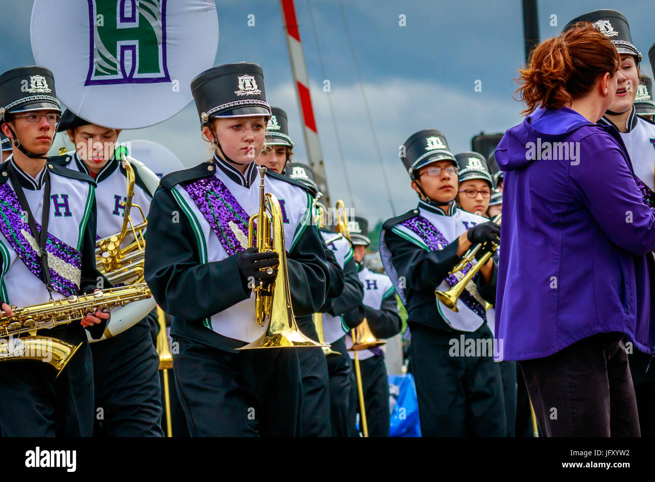 Portland, Oregon, USA - June 10, 2017: Heritage High School Marching ...