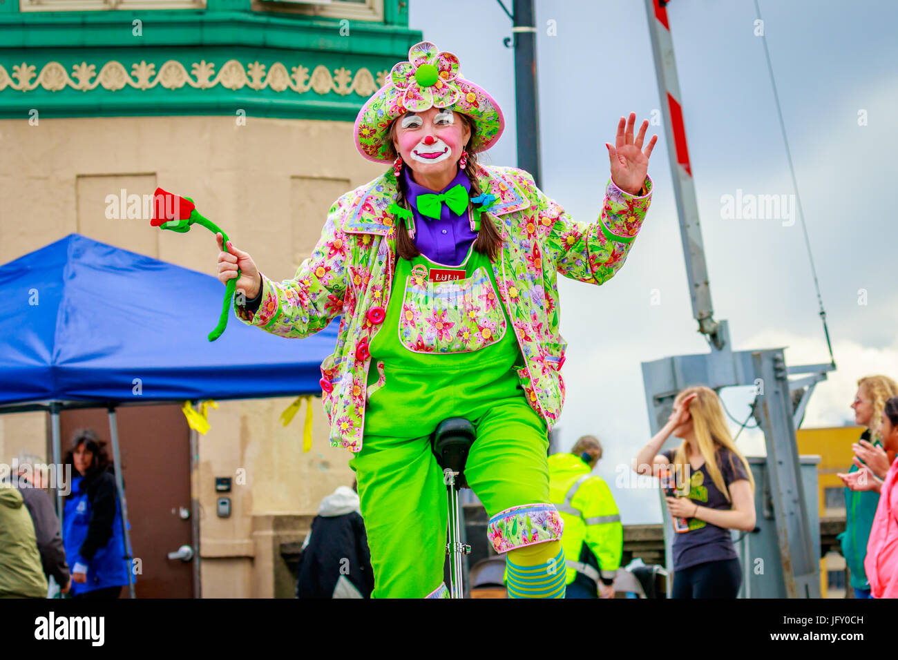 Portland, Oregon, USA - June 10, 2017: Rose Festival Clowns in the ...