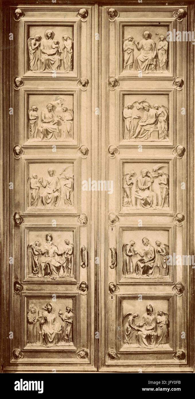 Bronze Door by Luca della Robbia, Florence Cathedral, Italy Stock Photo ...
