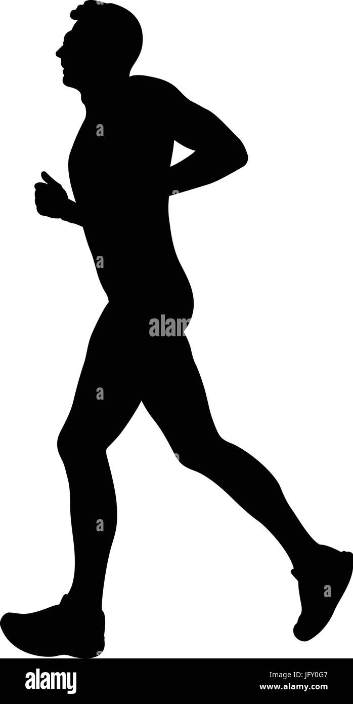 Young athletic male running Black and White Stock Photos & Images - Alamy