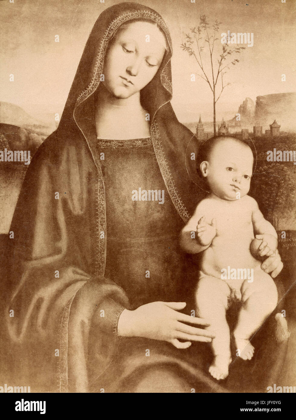 The Virgin with child, painting by Timoteo Viti, Turin, Italy, 1910s ...