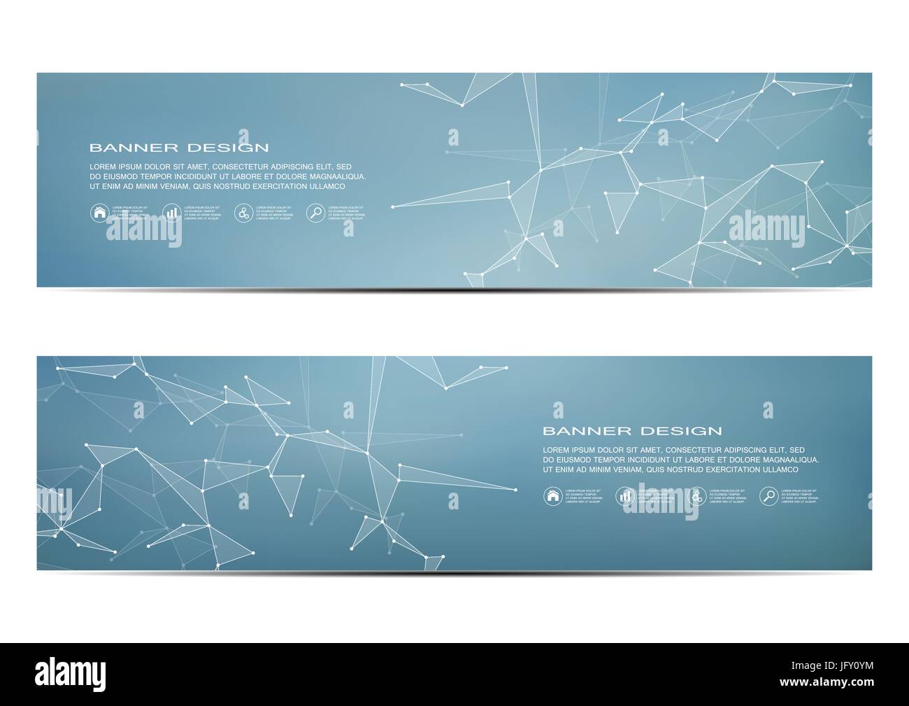 Technological and scientific banners with structure of molecular ...