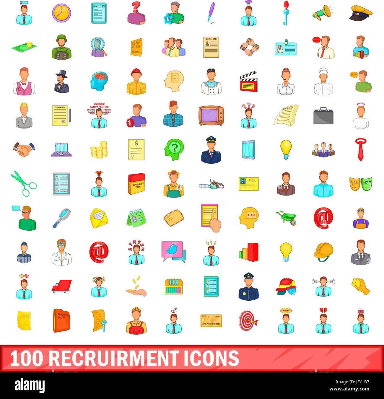 100 recruitment icons set, cartoon style Stock Vector Image & Art - Alamy