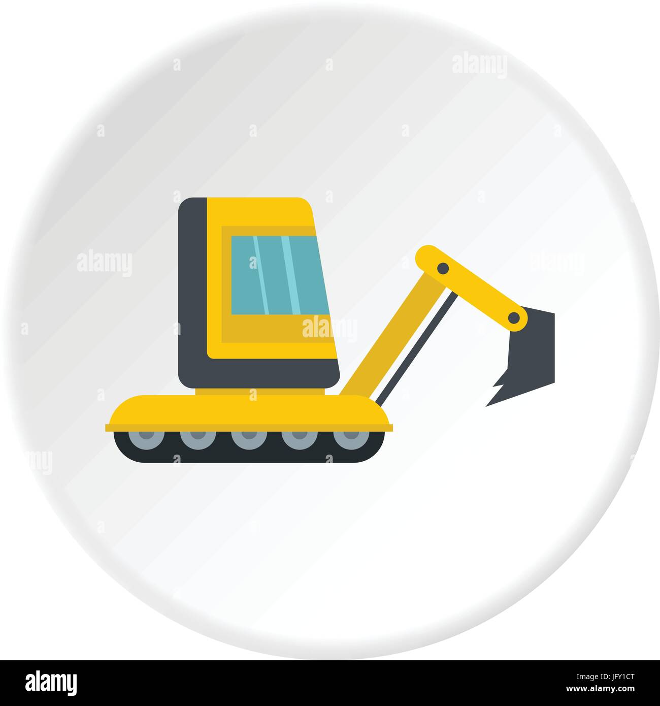 Yellow mini excavator icon circle Stock Vector Image & Art - Alamy