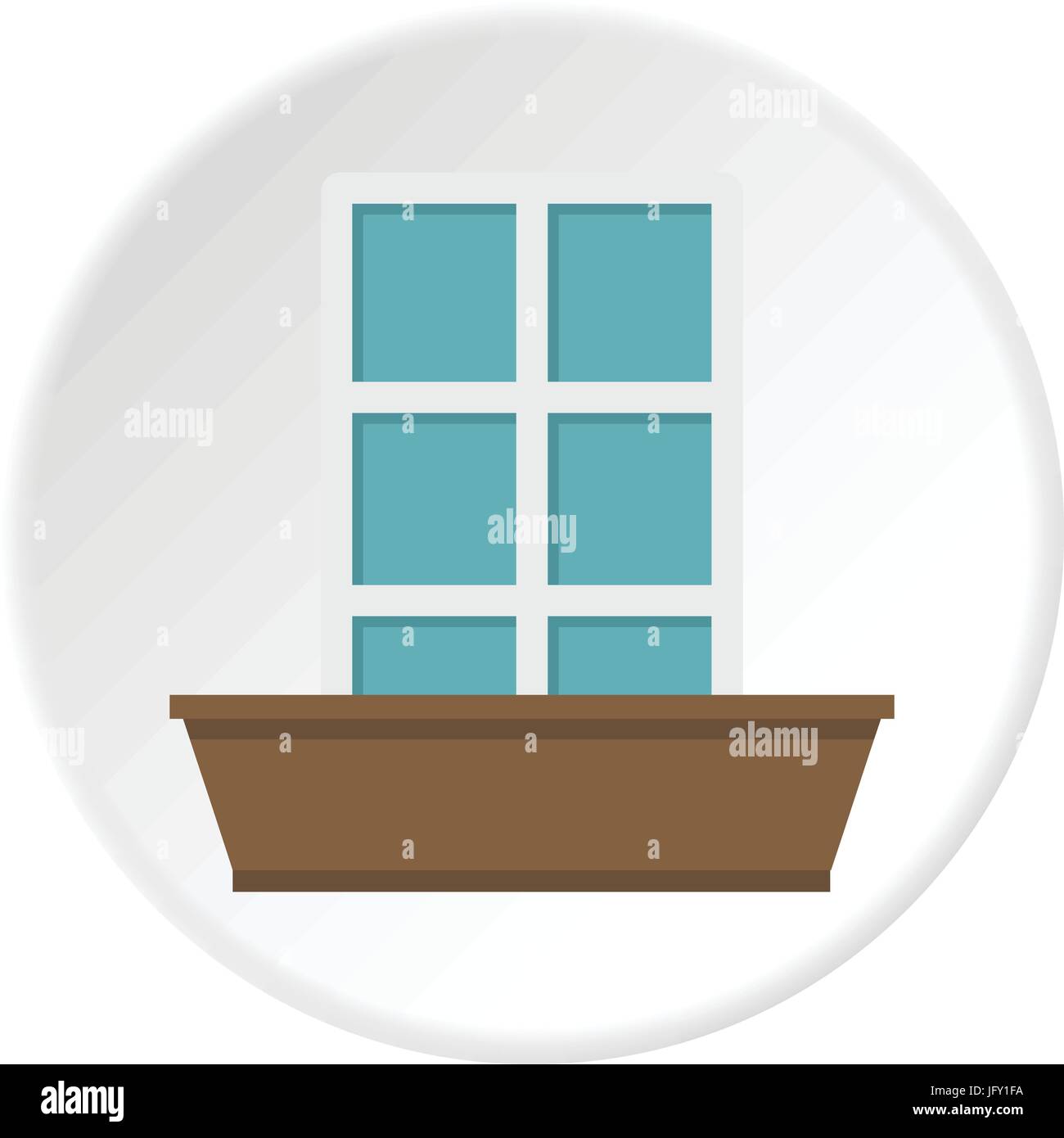 White window and flower box icon circle Stock Vector Image & Art - Alamy