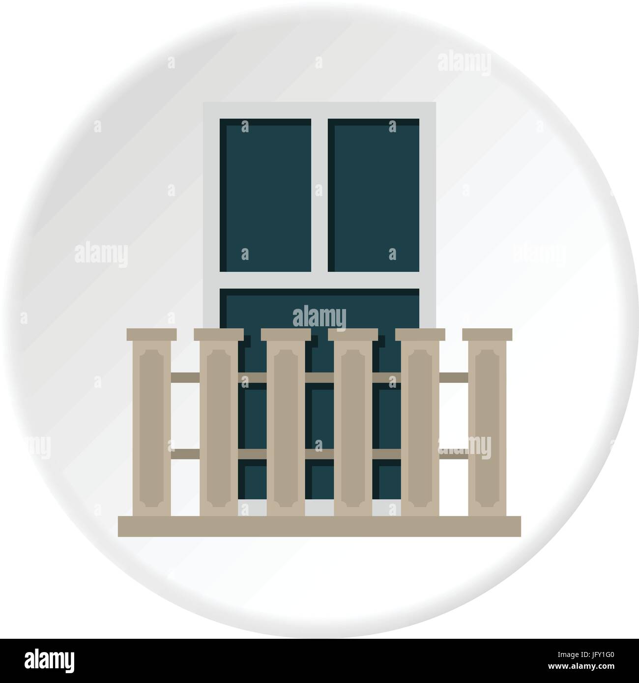 Balcony balustrade with window i icon circle Stock Vector Image & Art ...