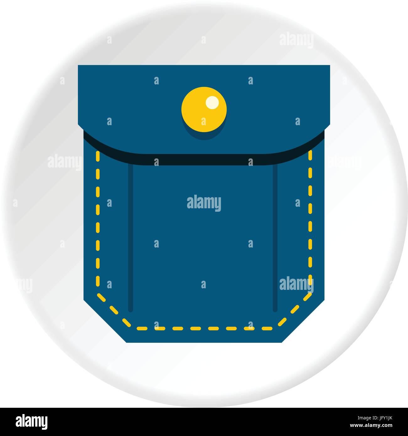 Blue pocket with yellow button icon circle Stock Vector Image & Art - Alamy