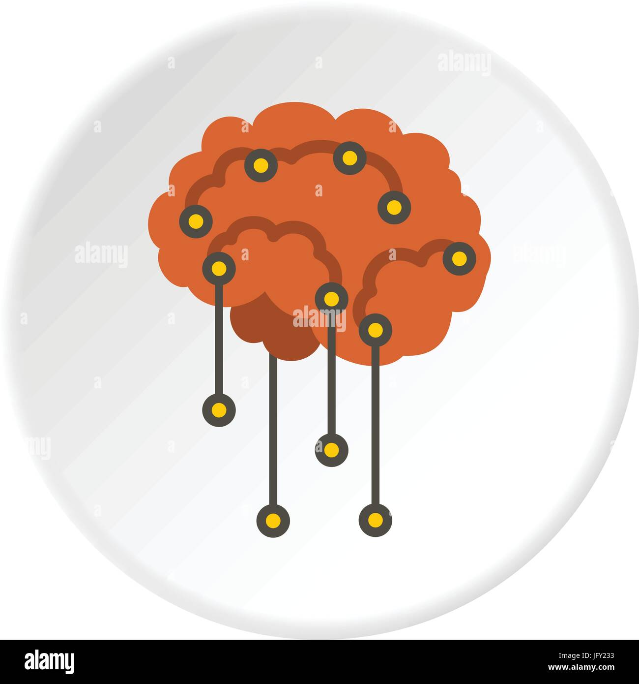 Sensors on human brain icon circle Stock Vector Image & Art - Alamy
