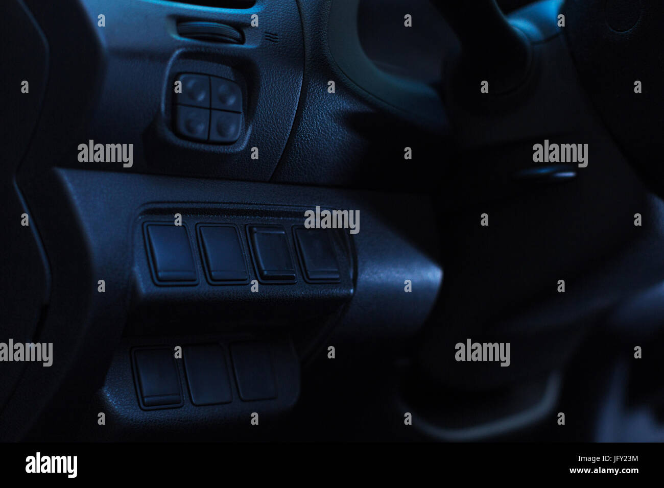 Close up of numerous controls of a car head unit Stock Photo - Alamy