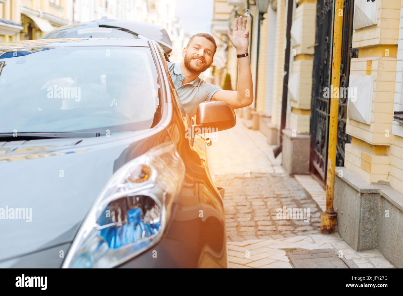 Man waving car hi-res stock photography and images - Alamy