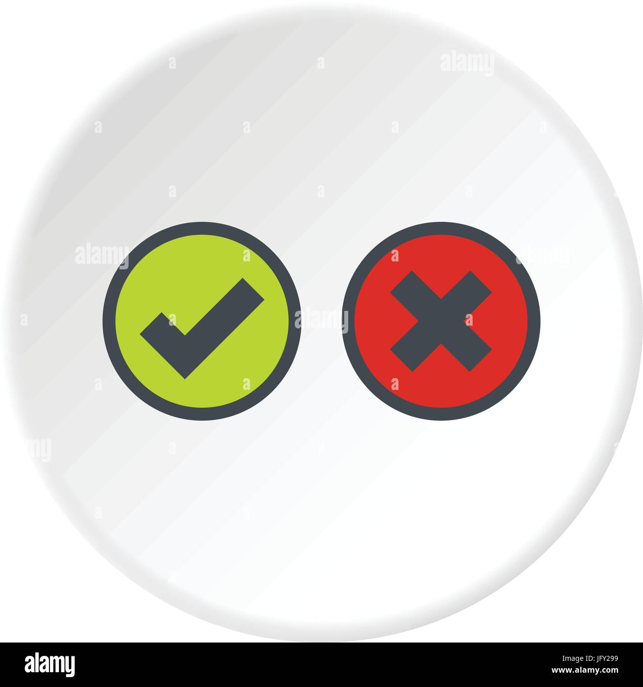 Tick and cross selection icon circle Stock Vector Image & Art - Alamy