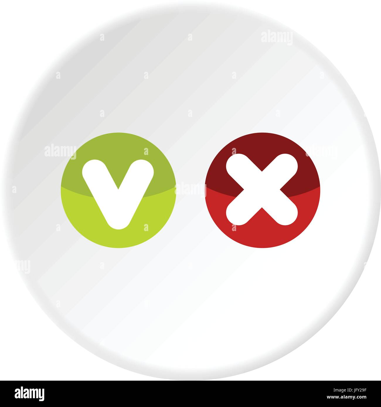 Fat tick and cross in circles icon circle Stock Vector Image & Art - Alamy