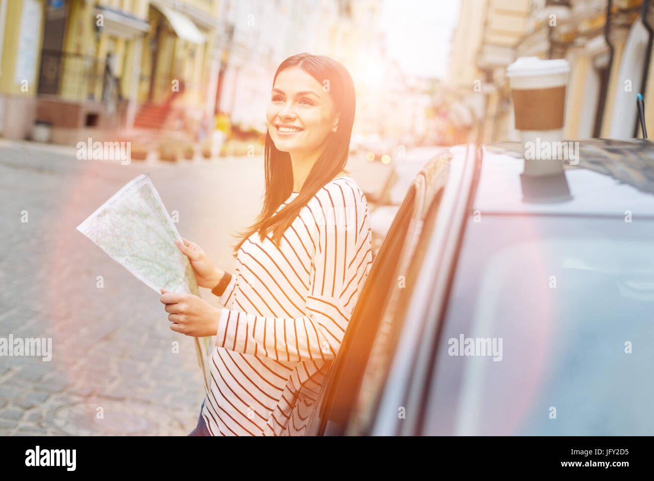 Electric car driver checking hi-res stock photography and images - Alamy