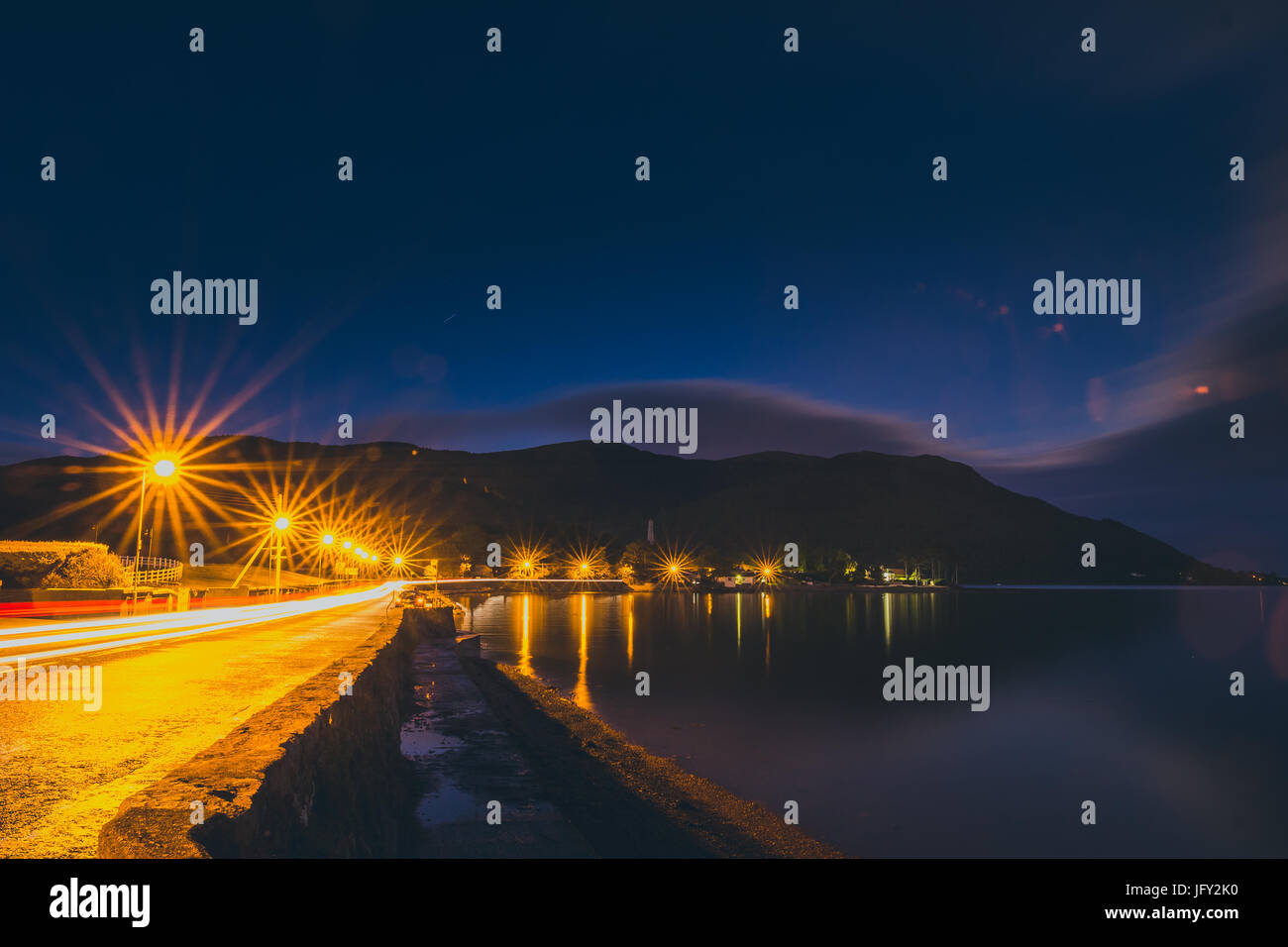 light trails were done with long exposure Stock Photo - Alamy