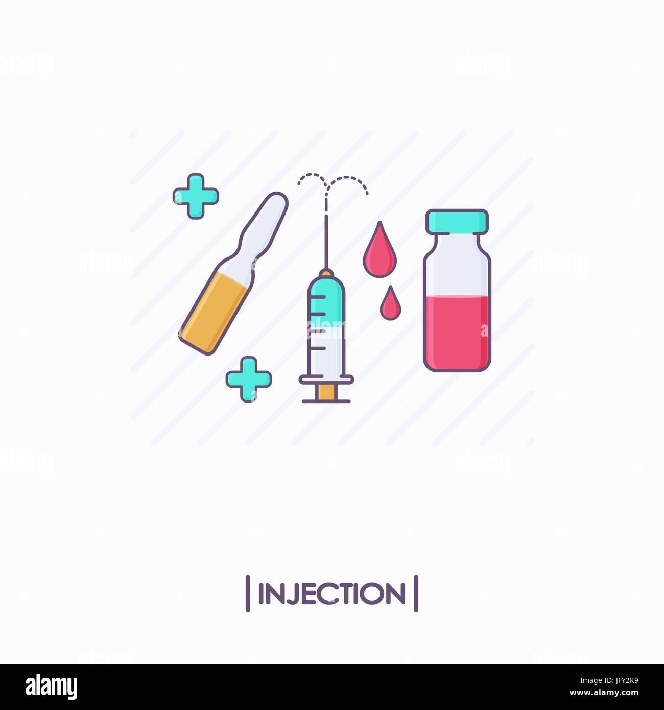 Collection of injection tools: syringe and ampule Stock Vector Image ...