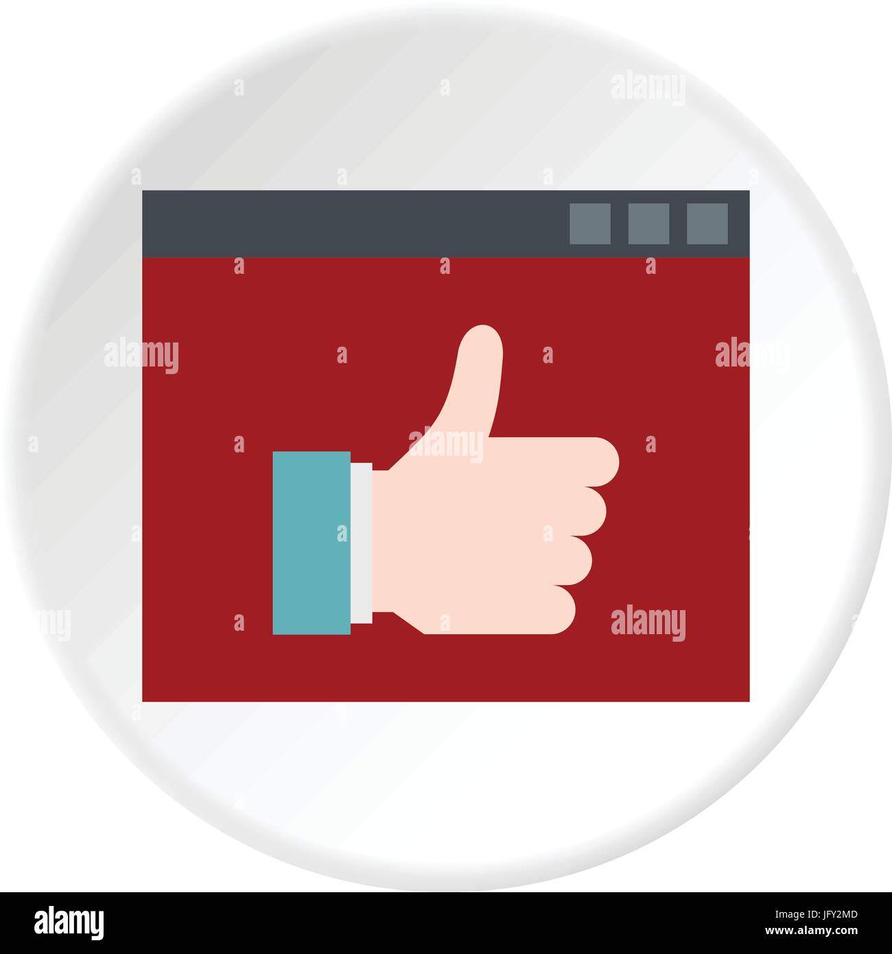 Screen with thumb up icon circle Stock Vector Image & Art - Alamy