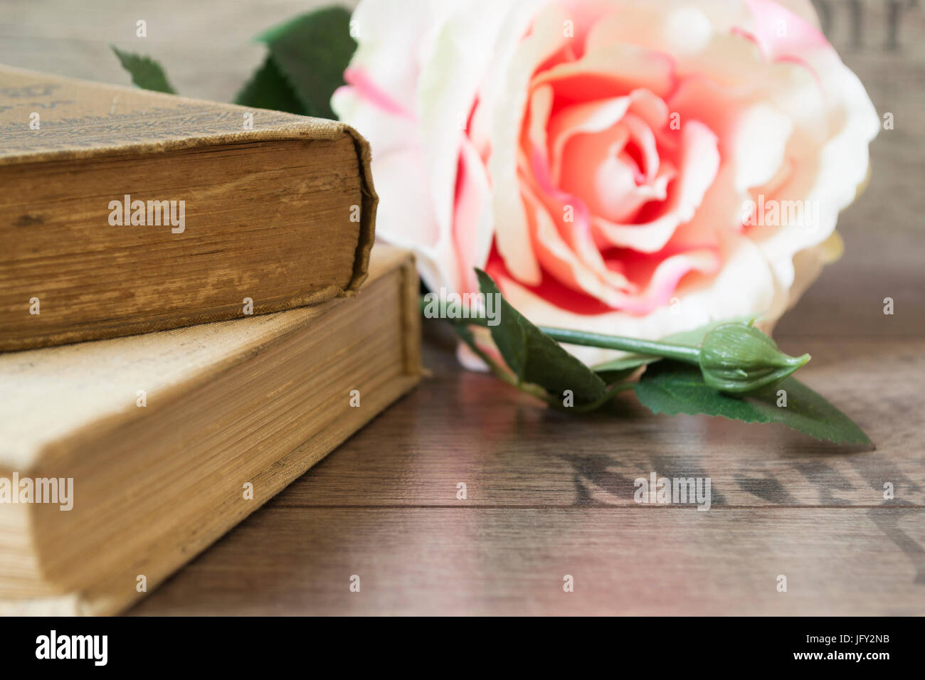 Antique Books And Flowers