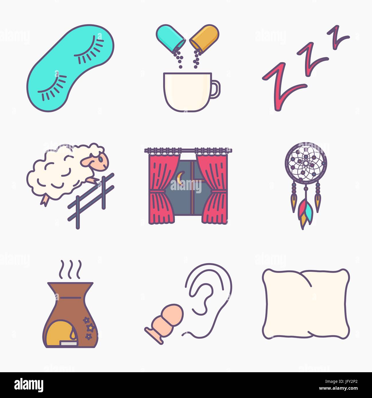 Collection of sleep and insomnia icon Stock Vector Image & Art - Alamy