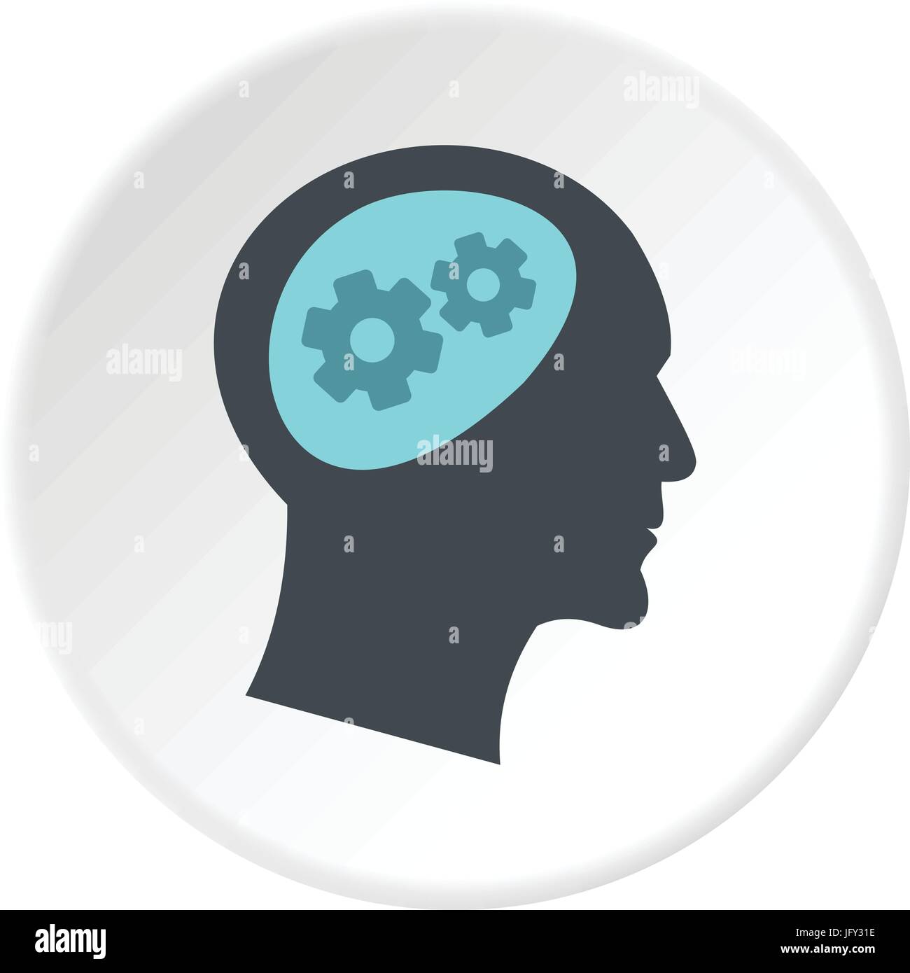 Thought process in head icon circle hi-res stock photography and images ...