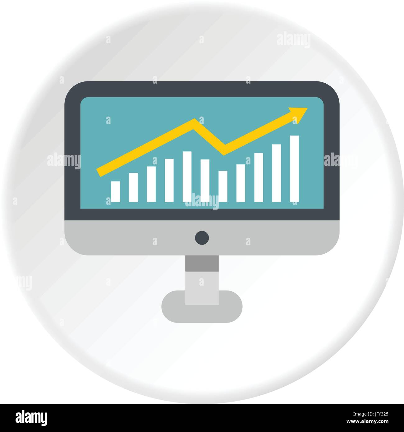 Statistics on monitor icon circle Stock Vector Image & Art - Alamy