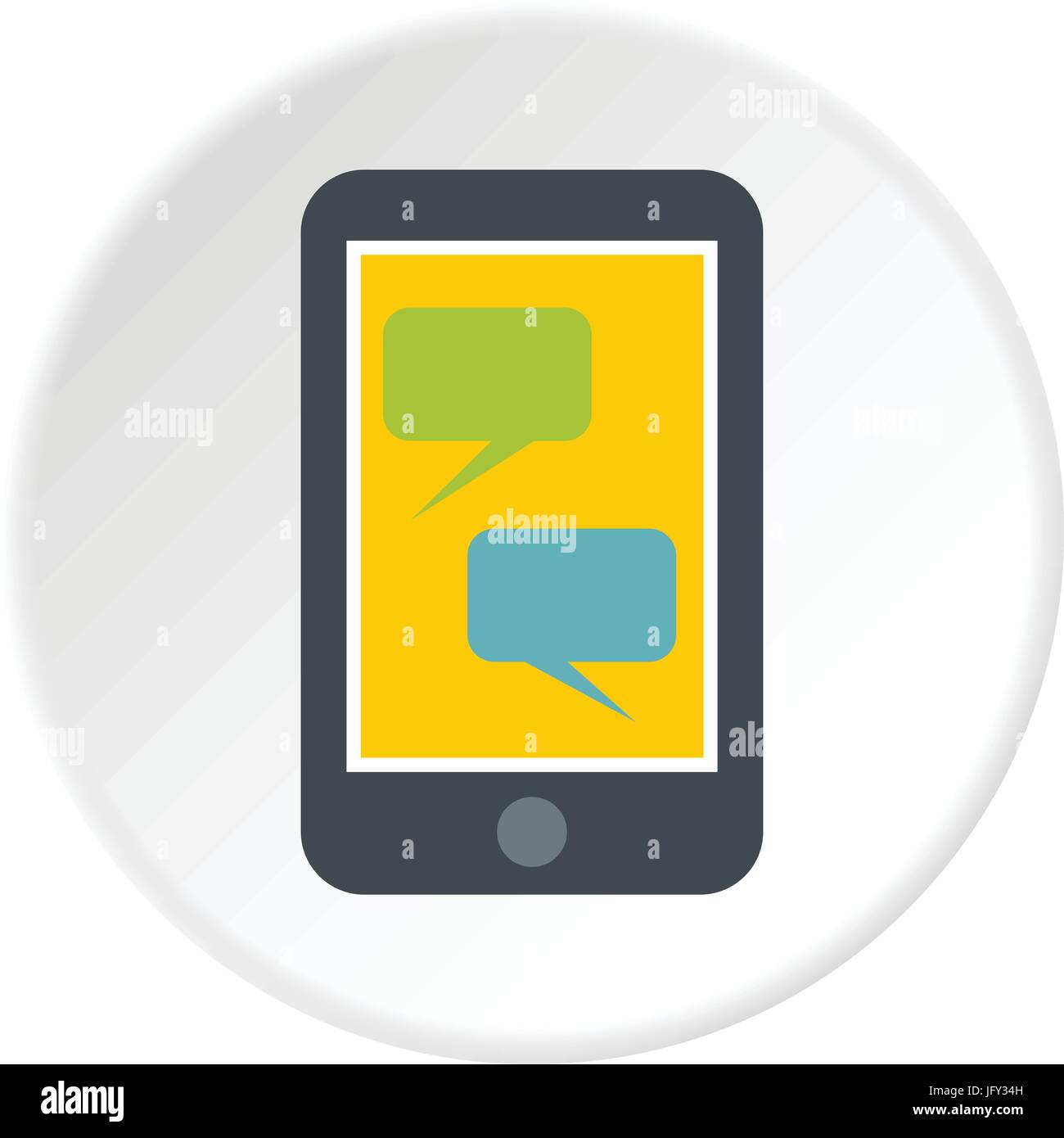 Speech bubble on phone icon circle Stock Vector Image & Art - Alamy