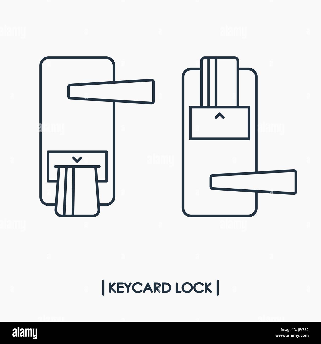 Electronic keycard door lock outline icon Stock Vector Image & Art - Alamy