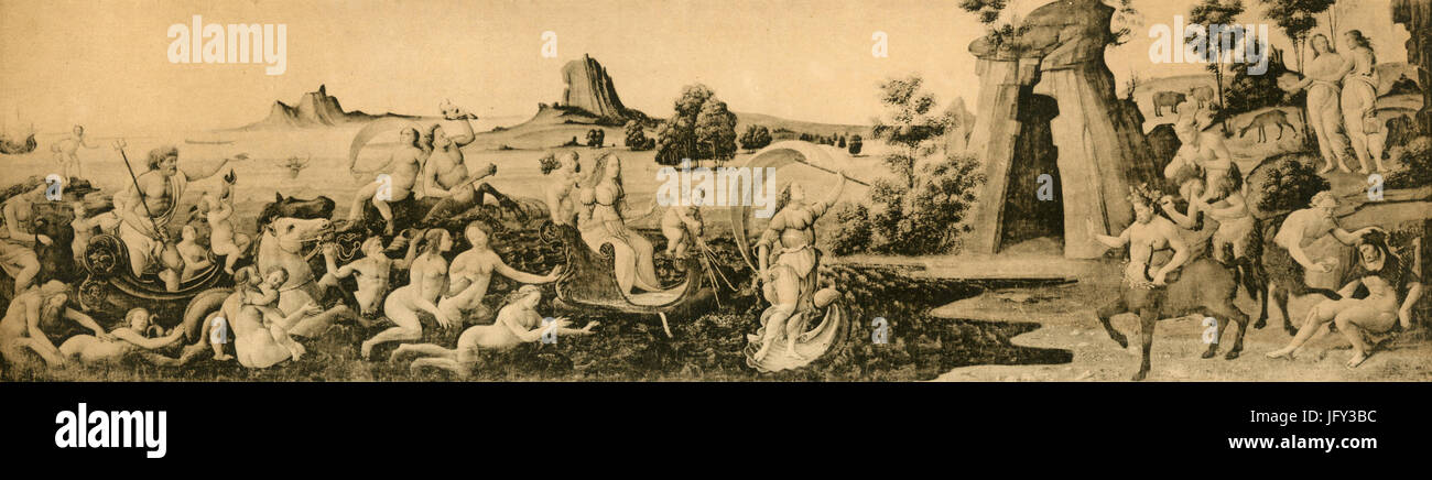 The Triuph of Venus, painting by Alunno di Domenico, London, UK Stock ...