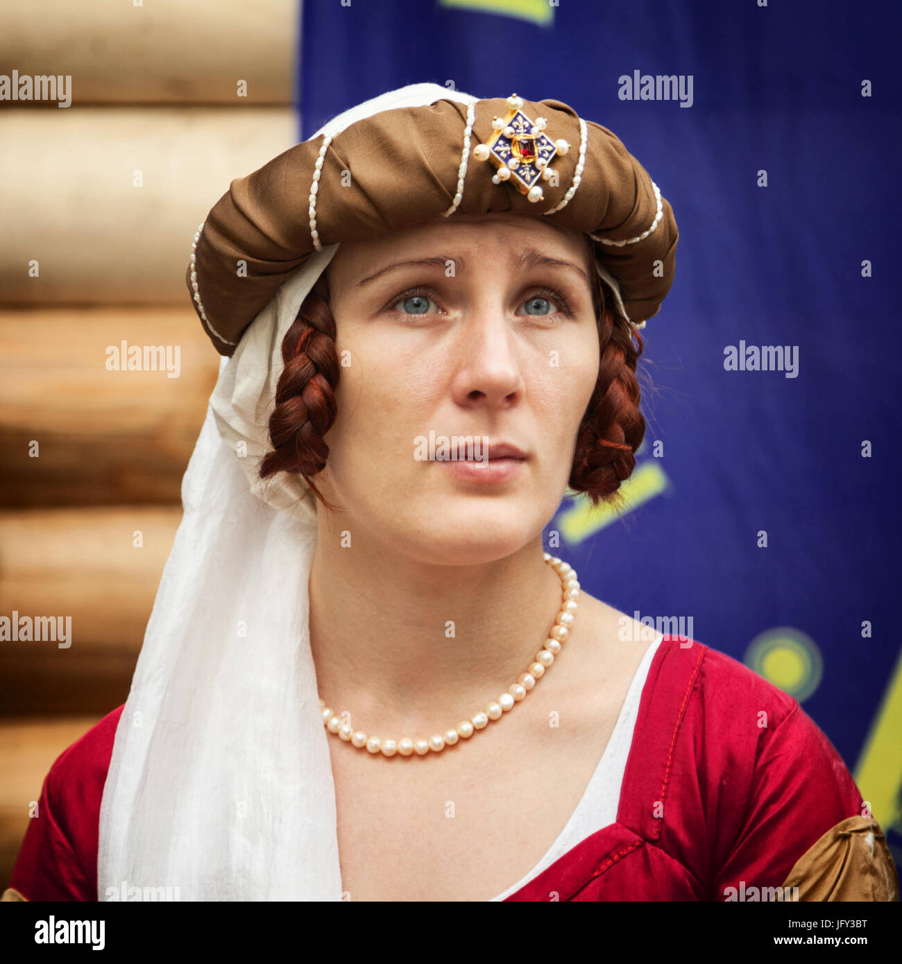 Woman medieval hair braids hi-res stock photography and images - Alamy