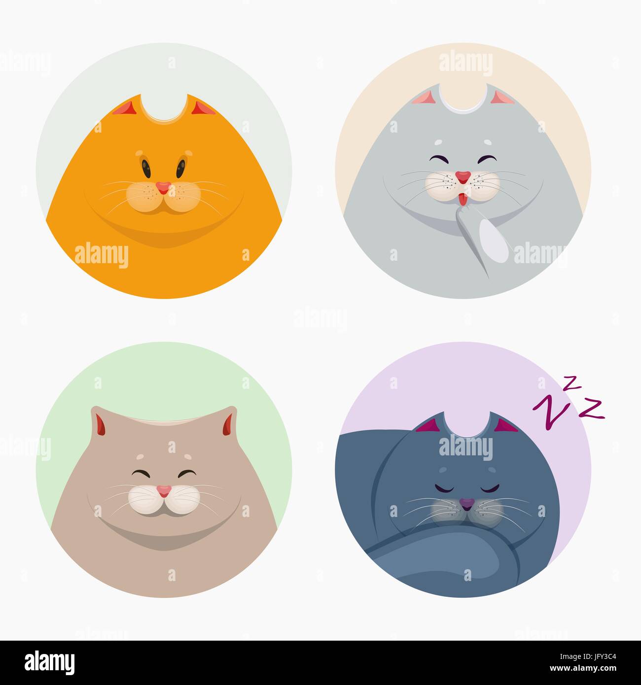 Collection of cute cats Stock Vector Image & Art - Alamy