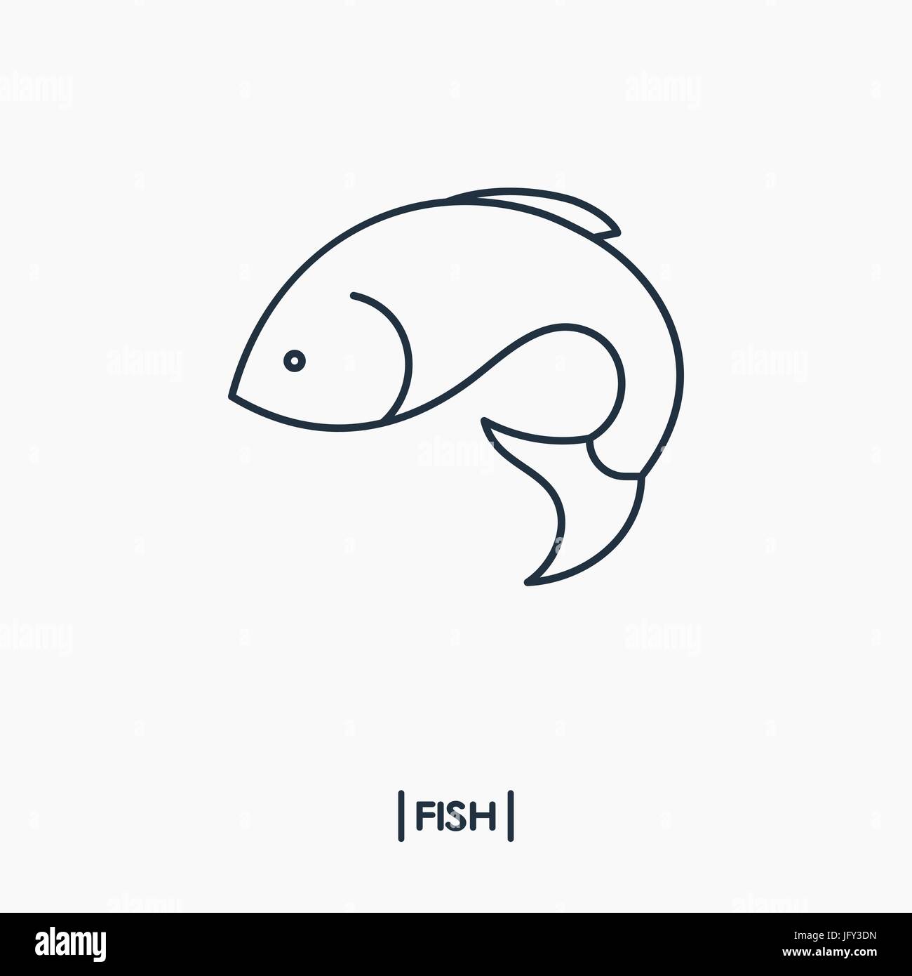 Seafood fish thin line Stock Vector Images - Alamy