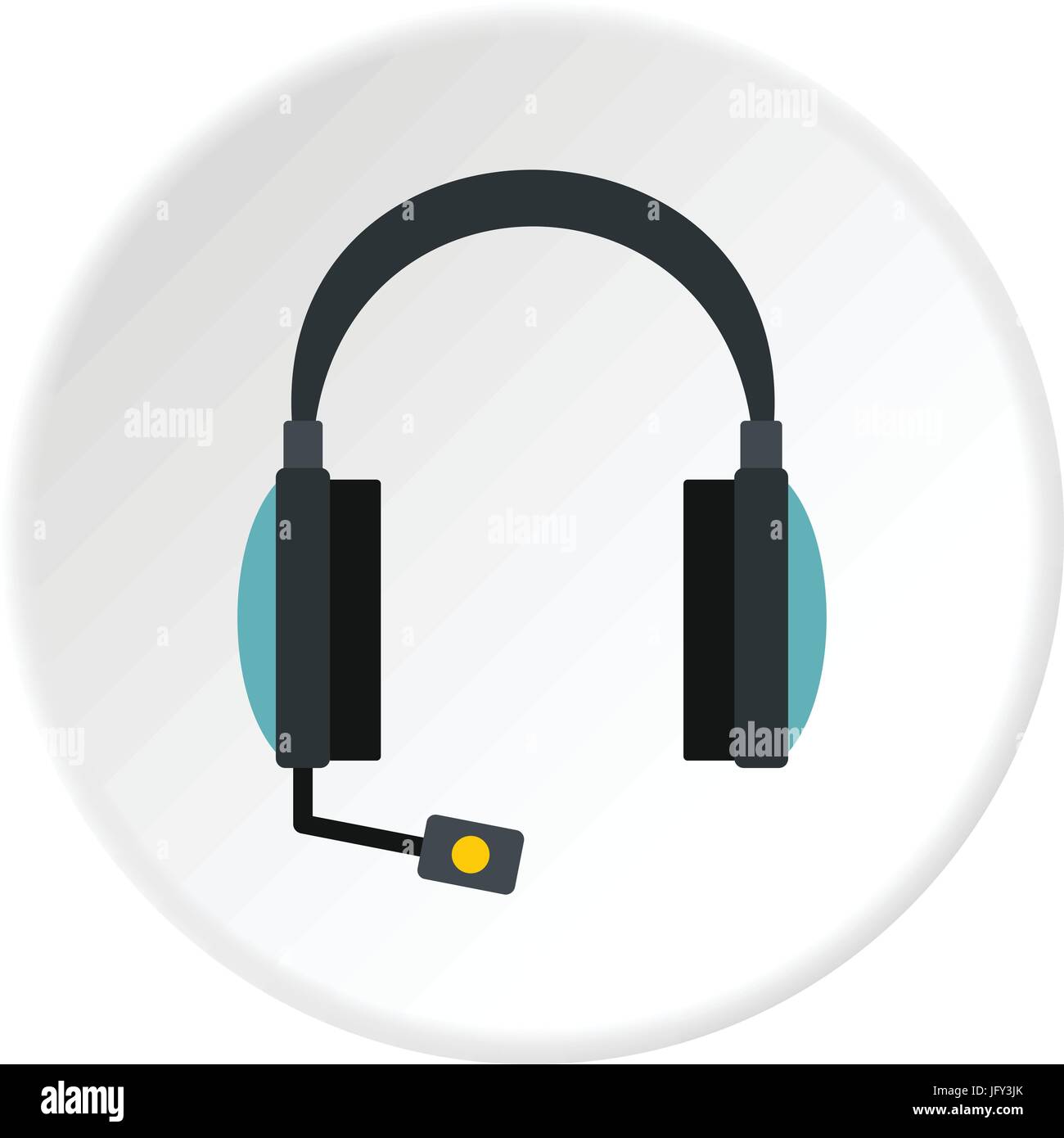 Headphones with microphone icon circle Stock Vector Image & Art - Alamy