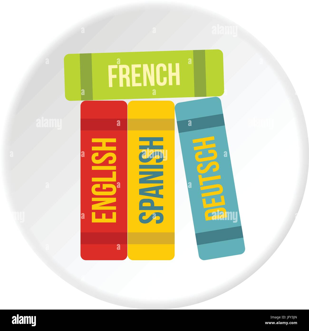 Books of foreign languages icon circle Stock Vector Image & Art - Alamy