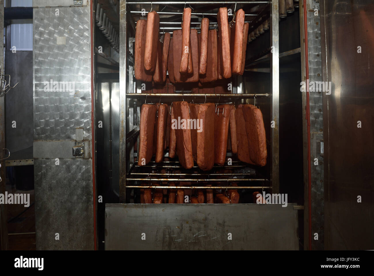 bacon in the oven of a meat industry Stock Photo - Alamy