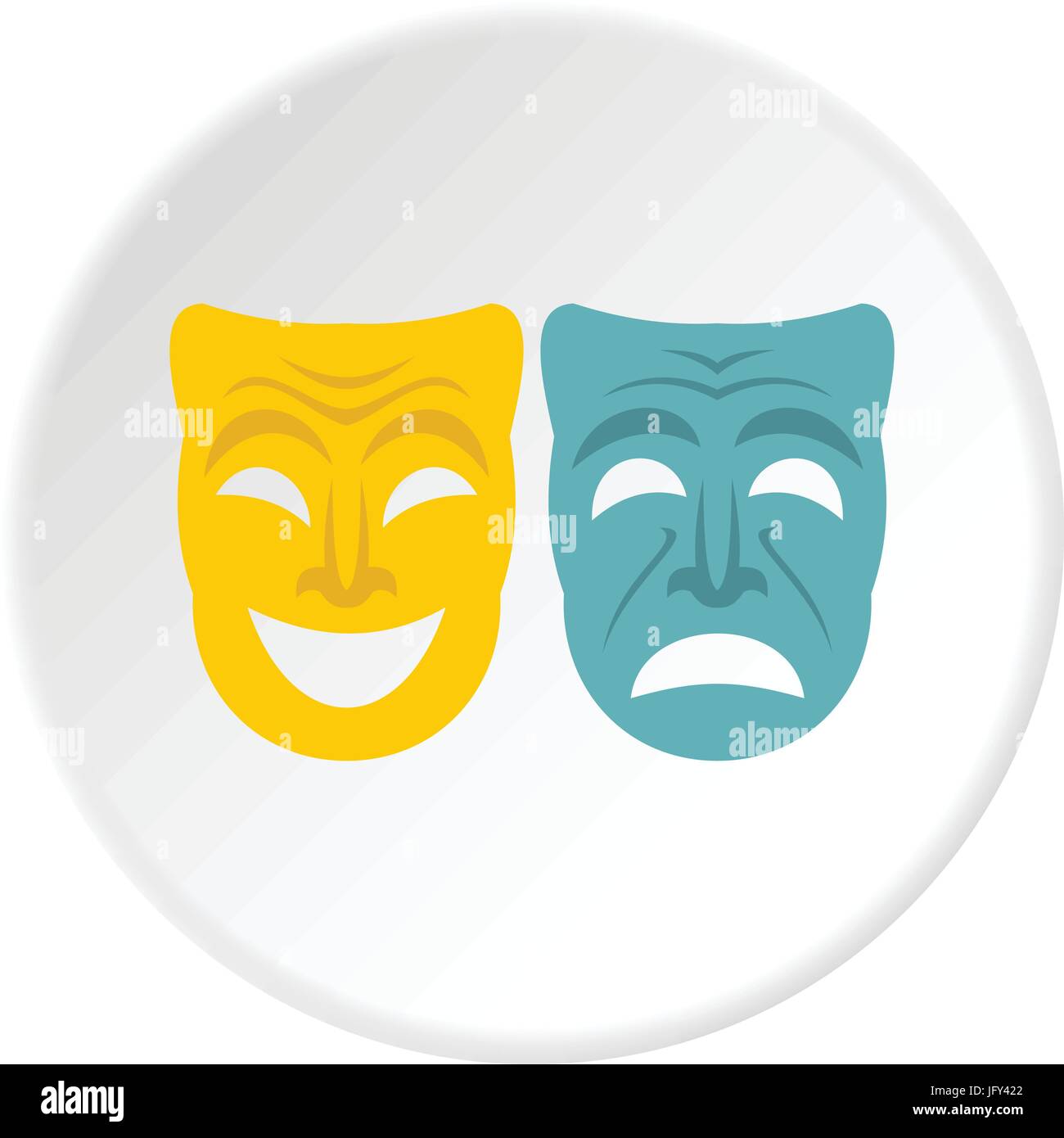 Happy and sad mask icon circle Stock Vector Image & Art - Alamy